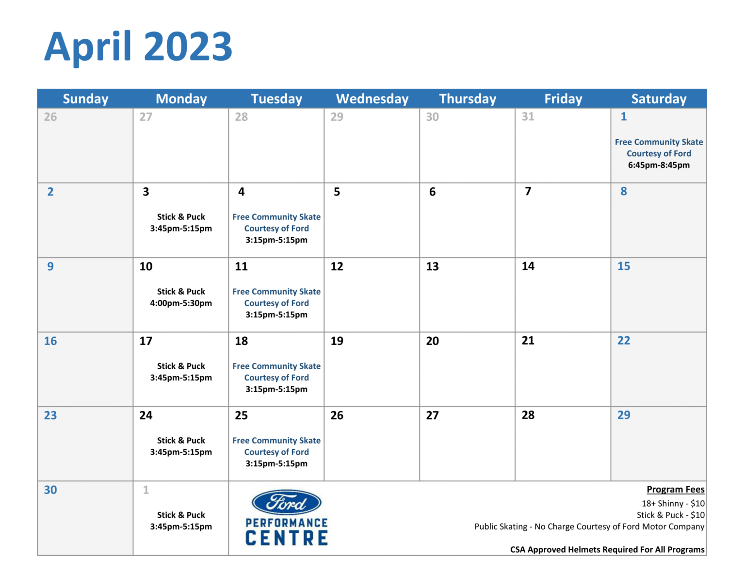 April-2023- Ford Performance Centre