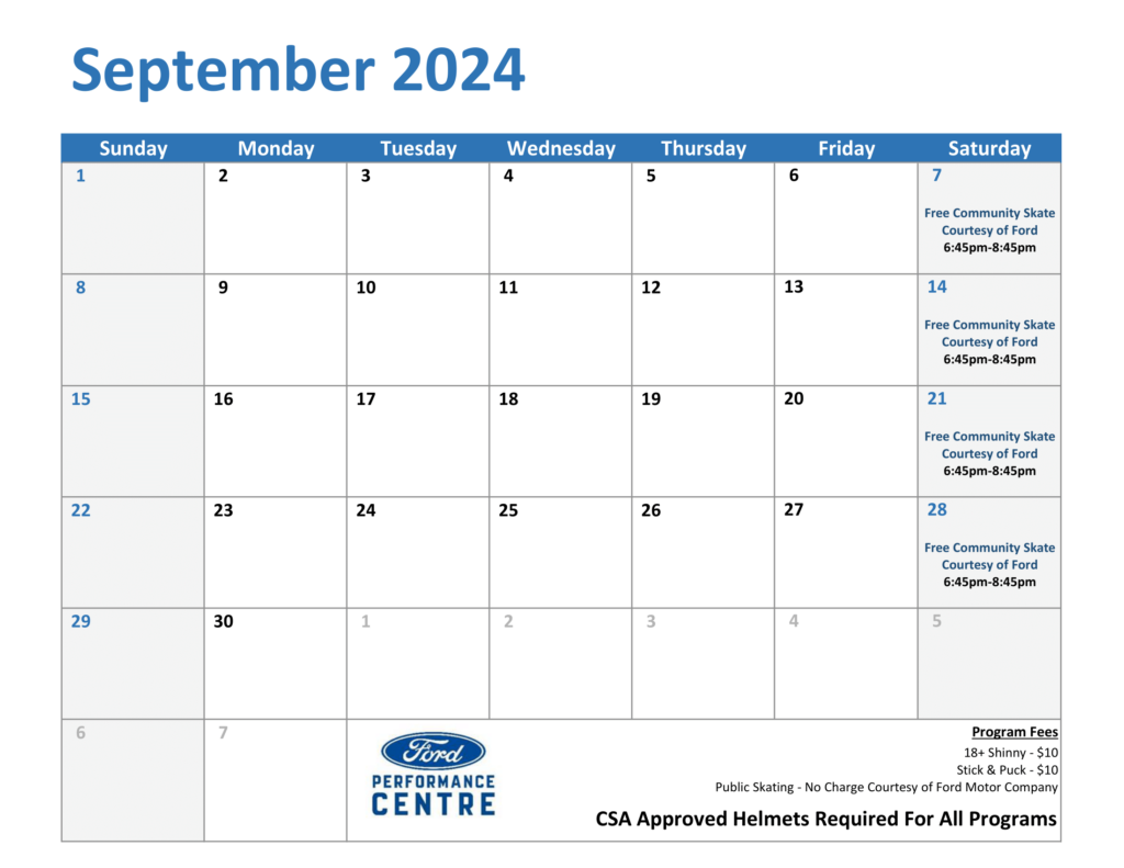 September - Ford Performance Centre